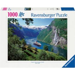 Ravensburger Kinder Puzzle "Norwegischer Fjord", bunt, B:70cm H:50cm, Puzzles, Made in Germany