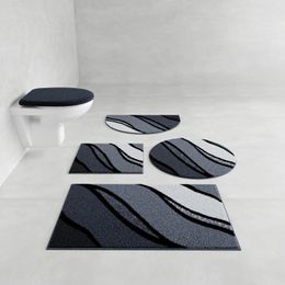 Badematte Grund, H:20mm, grau, Polyacryl, Badematten, "Belize, Badvorleger, Badezimmer Teppich, sehr weich", weiche Haptik, auch als 3 teiliges Set