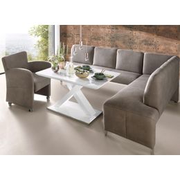 Sessel, B:66cm H:83cm T:66cm, grau, exxpo - SOFA FASHION, NaturLeder;Strukturstoff (Zusammensetzung: Polyester 100%);Luxus-Microfaser