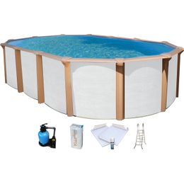 Schwimmbecken KWAD, B:370cm H:132cm L:610cm, beige, Schwimmbecken, "&raquo;Supreme&laquo; all in Premium Folie", BxLxH: 370x610x132cm, inkl. Bodenisolationsset