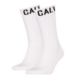 Damen Socken "CKJ MEN SOCK 2P RIBBON LOGO", Calvin Klein Jeans, wei&szlig;, Obermaterial: 69% Baumwolle, 29% Polyamid, 2% Elasthan, Socken