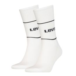 Levi's LEVI'S Damen Socken "LEVIS SHORT CUT LOGO SPORT 2P", Gr. 39, wei&szlig;, Baumwollmischung, Socken, mit breitem Logobund