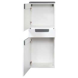 Midischrank Welltime, B:40cm H:105cm T:27cm, grau, Holzwerkstoff, MDF, Badezimmer, Schr&auml;nke, "Siena", Breite 40 cm, mit integrierten T&uuml;rd&auml;mpfern und