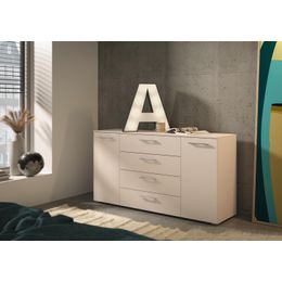 Kombikommode, B:160cm H:81cm T:42cm, beige, SET ONE BY Musterring, Holzwerkstoff, Schlafzimmer, Sideboards, "Henderson", mit 2 T&uuml;ren und 4 Schubladen