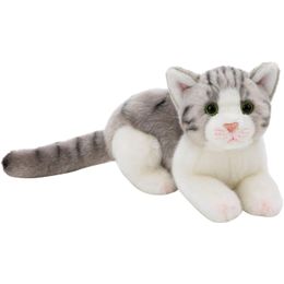 Nici Kinder Kuscheltier "Lifelike, Katze, 20 cm", grau, Plüsch, B:12cm H:13cm L:20cm, Plüschfiguren, enthält recyceltes Material (Global Recycled