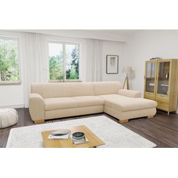 Ecksofa Home Affaire, B:277cm H:78cm T:84cm, beige, Primabelle-Microfaser (100% Polyester);Struktur (70% Polyacryl, 30% Polyester), Wohnzimmer,