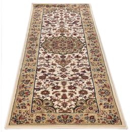 Teppich Theko, B:80cm H:10mm L:250cm, beige, Polypropylen, Wohnzimmer, Teppiche, "Hamadan 359", Kurzflor, Orient-Optik, auch als L&auml;ufer