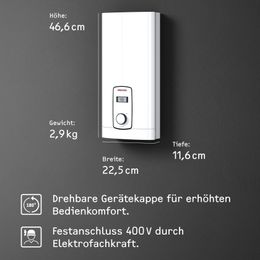 Stiebel Eltron Komfort-Durchlauferhitzer "DHB-E 27 kW LCD, gradgenaue Temperaturwahl", 13,5 kW, wei&szlig;, Durchlauferhitzer, 3i Technologie f&uuml;r konstante