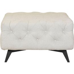 Polsterhocker Home Affaire, B:80cm H:45cm T:80cm, beige, Struktur (100% Polyester);Samtoptik (100% Polyester), Hocker, "Amaury", Chesterfield-Optik,