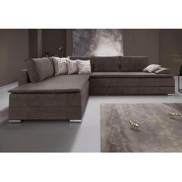 Ecksofa Inosign, B:324cm H:95cm T:218cm, grau, Struktur ( 100% Polyester);Luxus-Microfaser (100% Polyester), Wohnzimmer, Sofas, "Night & Day L-Form,