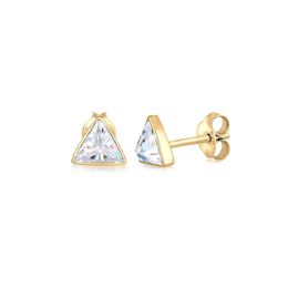 Elli Damen Paar Ohrstecker "Stecker Dreieck Triangle Geo Zirkonia 925 Silber", onesize,mit Steinen, Silber 925 (Sterlingsilber), gold, Silber 925