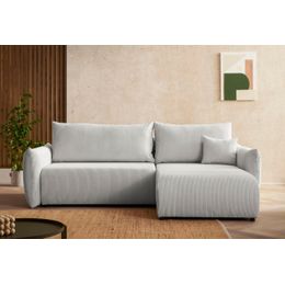 Ecksofa Home Affaire, B:257cm H:88cm T:177cm, grau, Wohnzimmer, Sofas, "MAVAS Schlafsofa mit Bettkasten, L-Form", ca.257/127cm (Liegefläche 212/145