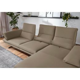 Ecksofa W.Schillig, B:291cm H:94cm T:164cm, braun, Longlife Xtra-Leder Z59: Glattleder mit modischer Pr&auml;gung. Hautst&auml;rke 0, 9 - 1, 1 mm, Wohnzimmer,