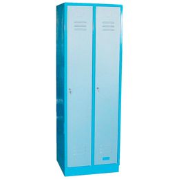 G&uuml;de G&Uuml;DE Garderobenschrank "TYP GS 2", blau/grau, B/H/T: 60cm x 177,5cm x 50cm, T&uuml;ren: 2 Stk., blau, Flur, Schr&auml;nke, B/T/H: 60x50x177,5 cm, abschlie&szlig;bar