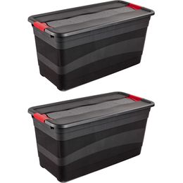 keeeper Transportbeh&auml;lter "eckhart, 2er Set Transporbox, 52 L, 59,5 x 39,5 x 34 cm", B/H/L: 39,5cm x 40cm x 79,5cmschwarz, rot, Transportboxen,