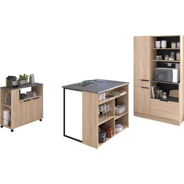 Schrank-Set Parisot, braun, Spanplatte, Kastenm&ouml;bel-Sets, "Fumay 3"