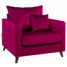 Sessel Home Affaire, B:92cm H:74cm T:90cm, rot, Luxus-Microfaser ALTARA NUBUCK (100% Polyester);Samtvelours 100% Polyester, Wohnzimmer, Sessel,