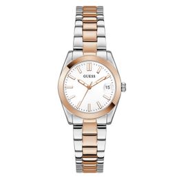 Guess Damen Quarzuhr "ALICE", silber, Armbanduhren, Armbanduhr, Damenuhr, Edelstahlarmband, Datum, Kristallglas