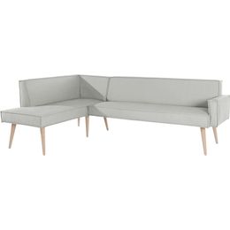 Eckbank, B:158cm H:84cm T:239cm, beige, exxpo - SOFA FASHION, 100% Polyester, Esszimmer, Sitzb&auml;nke, "Lungo, moderne Kedernaht, bequem und elegant,