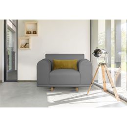 Loveseat OTTO HOME, B:125cm H:82cm T:96cm, grau, 89% Polyester/9% Rayon/3% Nylon, Sessel, "Maroon Sessel", in skandinavischem Design, mit losem Kissen