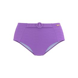 Sunseeker Damen Highwaist-Bikini-Hose "Loretta", lila, Gr. 40, Polyamid, Badehosen, mit Ziergürtel
