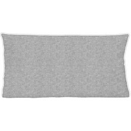 Kissenbezug Biberna, B:40cm L:80cm, grau, Flanell, Obermaterial: 100% Baumwolle, Outdoor, Kissenbez&uuml;ge, "Hermal Flanell mit Rei&szlig;verschluss,