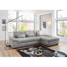Ecksofa DIE PLANBAR, B:309cm H:85cm T:195cm, silber, 85% Polyester;15% Nylon, Wohnzimmer, Sofas, "MP-IN16012 L-Form, mit Federkern-Polsterung", inkl.