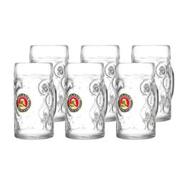 Ritzenhoff & Breker Bierkrug "Bierkrug Paulaner 1000 ml 6er Set transparent", transparent, RITZENHOFF & BREKER, Trinkgef&auml;&szlig;e