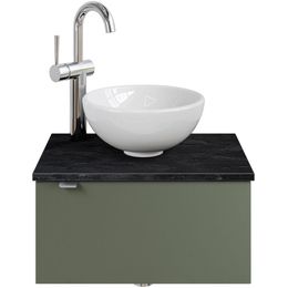 Waschtisch SAPHIR, B:51cm H:39,8cm T:35cm, grün, Badezimmer, Waschtische, "Serie 6915 Waschschale mit Unterschrank für Gästebad, Gäste WC", 51 cm mit