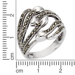 ZEEme Damen Fingerring "925/- Sterling Silber Markasit", 018 (57,0), Silber 925 (Sterlingsilber), wei&szlig;, Silber 925 (Sterlingsilber), Fingerringe
