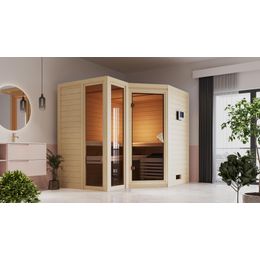 Karibu Sauna "Amada", Bio-Kombiofen, externe Steuerung, 9 kW, beige, Saunen, Ofen 9 kW Bio externe Strg easy