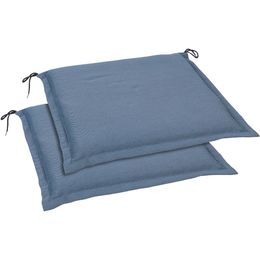 Sitzauflage GO-DE, B:47cm H:5cm T:45cm, blau, Polyester, Polyurethan, Outdoor, Polsterauflagen, "Dora", Ma&szlig;e ca.: 47 cm x 45 cm x 5 cm