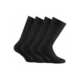 Rohner Socks Herren Kurzsocken "Socken Bamboo 2er pack 4er Pack", Gr. 35, schwarz, Obermaterial: 80% Viskose CV. 18% Polyamid PA. 2% Elasthan EL.,