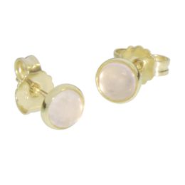 OSTSEE-SCHMUCK Damen Paar Ohrstecker "- Classic 5 mm - Gold 333/000 - Rosenquarz", Gelbgold 333, gold, Gelbgold 333, Ohrringe
