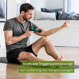 Beurer Massageger&auml;t "MG 99 kraftvolles Muskelmassageger&auml;t mit 4 Aufs&auml;tzen", blau, B:5,8cm H:16,4cm T:18,4cm, Massageger&auml;te, Massage-Gun f&uuml;r