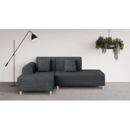 Ecksofa OTTO HOME, B:258cm H:85cm T:168cm, grau, 100% Polyester, Wohnzimmer, Sofas, "Suyala", L-Form mit Hocker