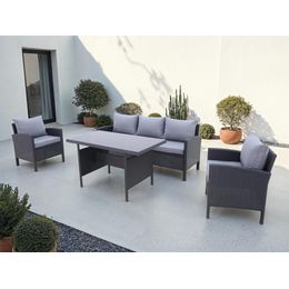 Gartenlounge-Set Konifera, B:62cm, schwarz, Stahl, Sitzmöbel-Sets, "»Brooklyn«", Stahl/Polyrattan