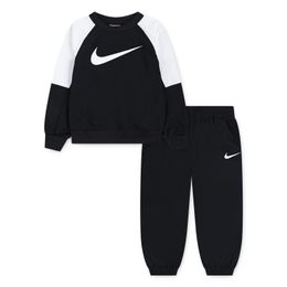 Nike Sportswear Jungen Jogginganzug "NKN LIFESTYLE ESSENTIALS CREW", schwarz, Gr. 122, Obermaterial: 100% Polyester, Sportanzüge, für Kinder