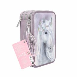 Depesche Kinder Buntstift "3-Fach Federtasche Fantasy Horse Miss Melody 20 x 13 x 7,5 cm violett", lila, Kunststoff, Stifte