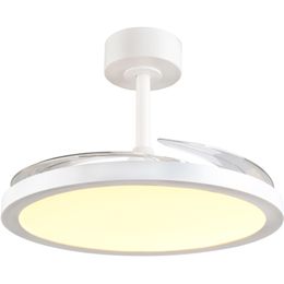 LED Deckenleuchte "KASFJORD mit Ventilator, Deckenventilator mit Licht inklFernbedienung", 1, Ø 106,5cm H: 35cm, 1 Stk., weiß, REALITY LEUCHTEN,