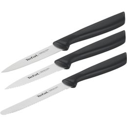 Tefal Messer-Set "Colorfood für alle täglichen Vorbereitungen", schwarz, Kochmesser-Sets, deutscher Edelstahl, rostfrei, leicht strukturierte Griffe,