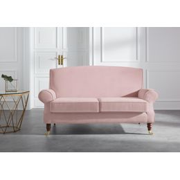 2-Sitzer Home Affaire, B:160cm H:90cm T:93cm, rosa, Samtoptik (100% Polyester);Baumwollmix (50% Baumwolle, 50% Polyester), Sofas, "Rennes", in