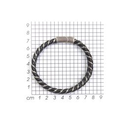 Firetti Herren Lederarmband "im sportlich-eleganten Stil, mehrreihig, geflochten", 22,6cm, Edelstahl Leder, schwarz, Edelstahl, Leder, Armb&auml;nder