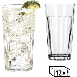 Libbey Gläser-Set "Cooler Glas -PANELED TUMBLERS- 355 ml, Ø: 8 cm, H: 13,5 cm, 12er Set", Ø 8cm x 13,5cm, 355ml, 12 Stk., transparent, Trinkgefäße,