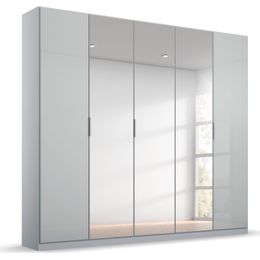 Drehtürenschrank Rauch, B:226cm H:210cm T:54cm, grau, Holzwerkstoff, Schränke, "Kleiderschrank Schrank Garderobe KOLUNA mit Glastüren und Spiegel",