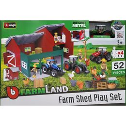 Bburago Kinder Spielwelt "Farmland, Farm Hütte", bunt, Kunststoff, Metall, B:39cm H:24cm L:51cm, Spielfigurenwelten, inkl. FENDT Traktor