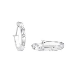 Amor Damen Paar Creolen "Sterne", Silber 925 (Sterlingsilber), bunt, Silber 925 (Sterlingsilber), Ohrringe, mit Zirkonia (synth.)