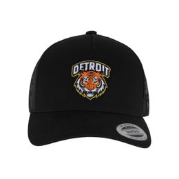 MisterTee Damen Trucker Cap "MisterTee Detroit Tiger Head Patch 5-Panel Retro Trucker Cap"schwarz, 60% Baumwolle, 40% Polyester, Caps