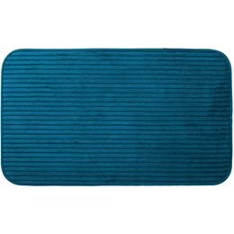 G&ouml;zze Badematte G&Ouml;ZZE, H:7mm, blau, Polyester, Badematten, "Berlin", Badteppich, Uni Farben, Cord Optik, waschbar