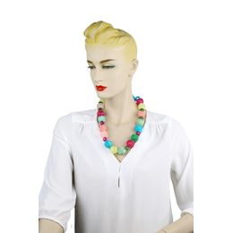 Damen Kette mit Anh&auml;nger "Pesaro", bunt, Basic, Collezione Alessandro, Kunstfaser, Halsketten, Perlen in Rosenform